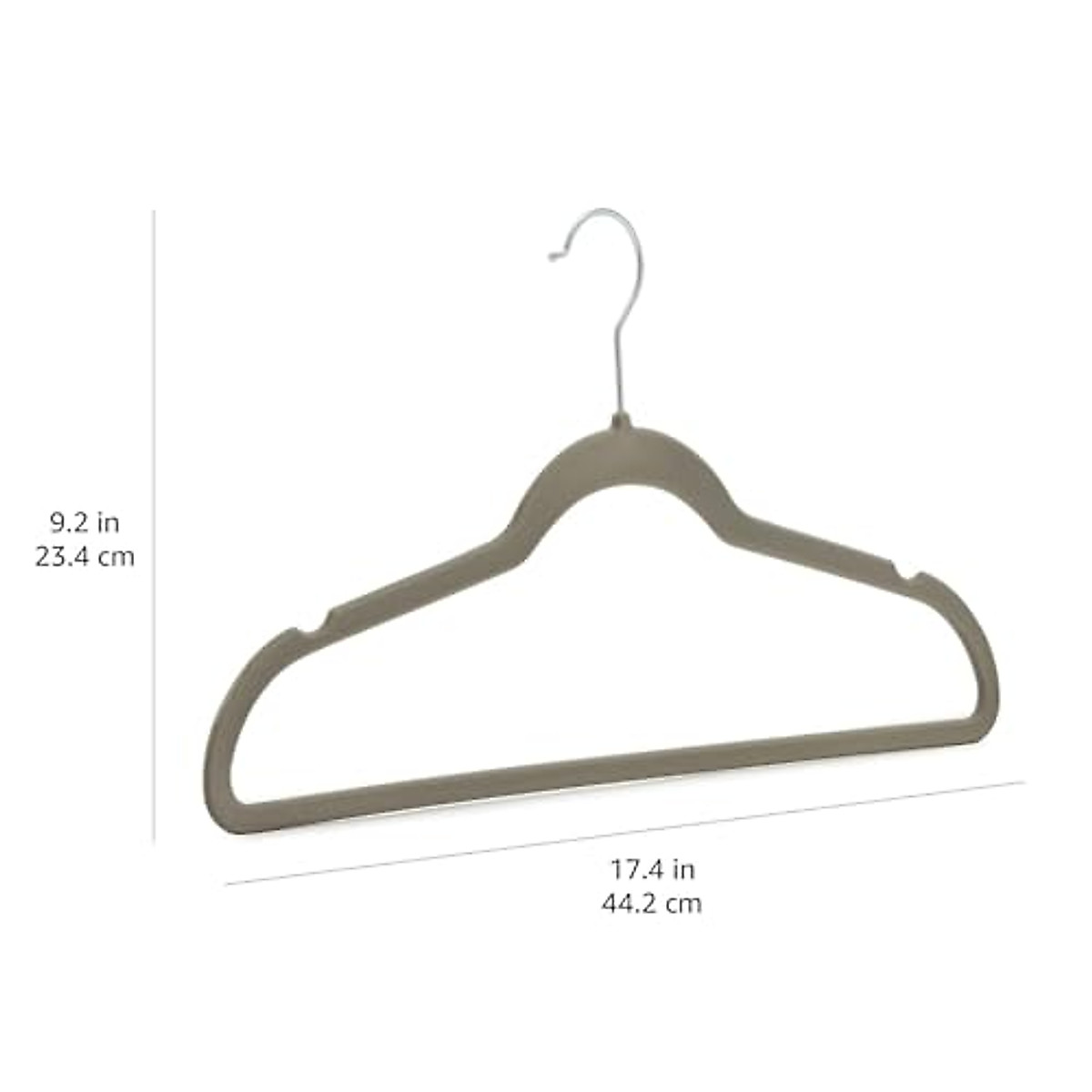 Amazon Basics Slim, Velvet, Non-Slip Suit Clothes Hangers, Gray/Silver - Pack of 30