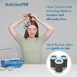 BaBylissPRO Jumbo Hot Rollers, Nano Titanium Hair Styling Tools & Appliances, 12 Count, (Pack of 1) BABNTCHV15