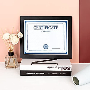 Annecy 8.5x11 Picture Frame (2 Pack, Black) -Made of Solid Wood - Wooden Frames - 8.5x11 Photo Frames with Real Glass -Wall Mount & Table Top Display