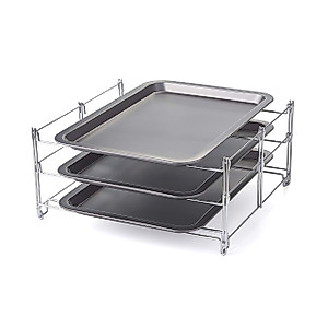 Nifty Solutions Insert with 3 Non-Stick, One Size, 3 Tier Baking Rack WITH Cookie Sheets