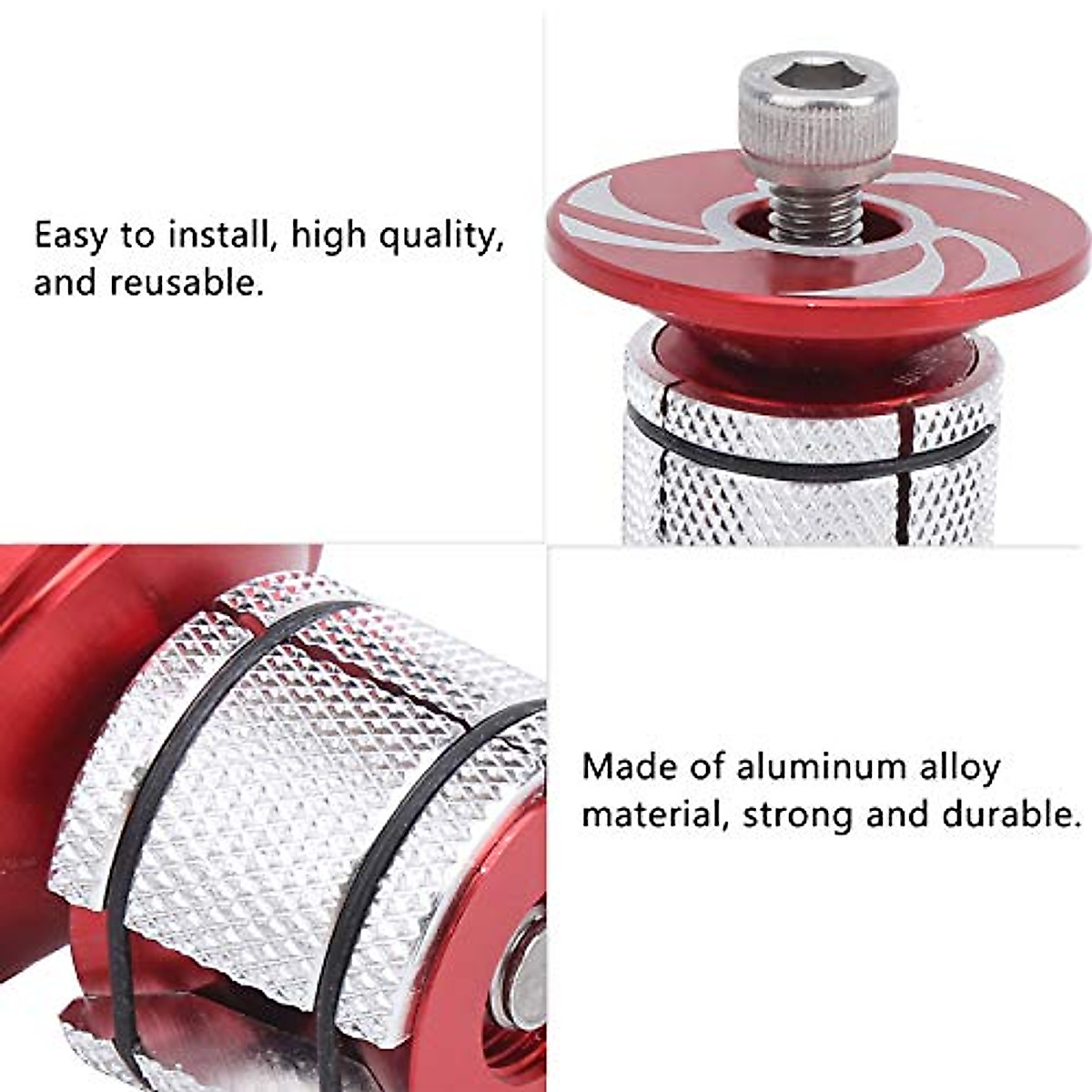 Pinsofy Bicycle Headset Screw, 2 Colors Aluminium Alloy Bicycle Expansion Screw, for Mountain Bike Bike(red)