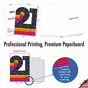 NobleWorks - 21st Happy Birthday Card Milestone - Fun Bday Celebration Notecard with Envelope, 21 Year Old Congrats (Not Foil, Sparkled, or 3D) - Bold Milestones 21 C6110PMBG