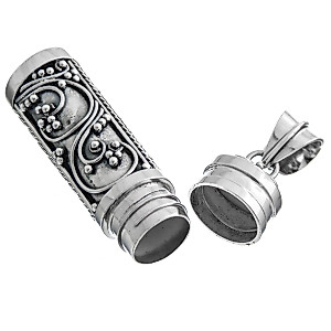 925 Sterling Silver Locket Pillbox Prayer Box Handmade Pendant