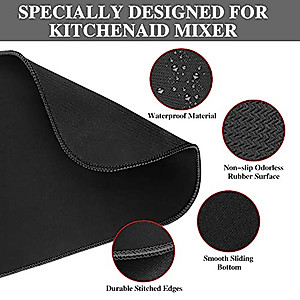 Mixer Slider Mat, Mixer Mover Sliding Mats Kitchen Appliance Countertop Mixer Mover with 4 Cord Organizers for KitchenAid 4.5-5 Qt Tilt-Head Stand Mixer, Classic Mixer Coffee Maker, Blender