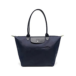 Longchamp 'Large 'Le Pliage Green' Nylon Tote Shoulder Bag, Navy
