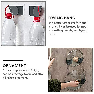 Operitacx Pot Lid Organizer 3 Pairs Kitchen Pot Lid Rack Holder Wall Mount Pots Pans Lids Organizer for Cabinet Door Hanger, Pot Holders For Kitchen- Green