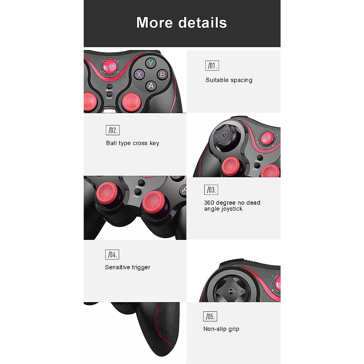 Megadream Android Gamepad Controller, Wireless Key Mapping Gamepad Joystick Perfect for Call of Duty & PUBG Mobile & More, Compatible for Samsung Galaxy HTC LG Other Phone, Not for iOS