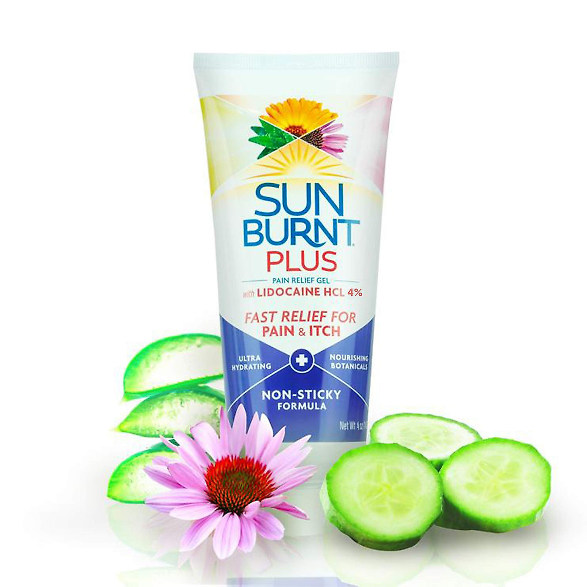 Sunburnt Plus After-Sun Gel with Lidocaine, 4 Ounce