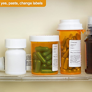 Prescription Reversible Thumb Tab Vials, Medicine Container, Pill Bottle, Prescription Pharmacy Vials Reversible Cap with Animal Pet Resistant (not Child Resistant) Open (20 Dram, 12pcs)