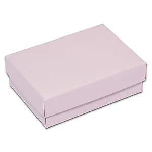 TheDisplayGuys - 100-Pack #32 Cotton Filled Cardboard Paper Jewelry Boxes Gift Case - Pastel Pink (3.3" x 2.3" x 1.0") - for Shipping or Storage
