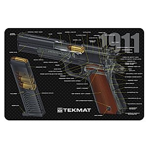 TekMat Cutaway Gun Cleaning Mat for use with 1911, Black, 17 x 11