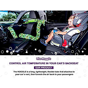 The Noggle-Making The Backseat Cool Again-Quick & Easy to Use Car Travel Accessories for a Comfy Ride Summer or Winter-Air Vent Extender Hose Directs Cool or Warm Air to Your Kids - 8ft, Black Ice