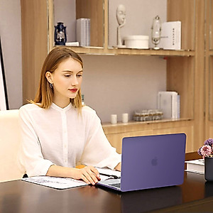 MOSISO Compatible with MacBook Air 13 inch Case 2022 2021 2020 2019 2018 Release A2337 M1 A2179 A1932 Retina Display with Touch ID, Plastic Hard Shell Case & Keyboard Cover Skin, Imperial Purple