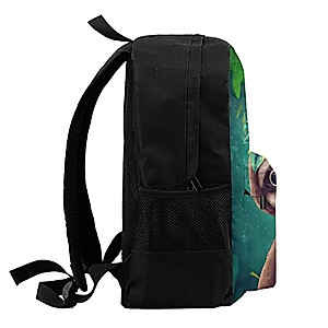 Cute Baby Sloth Tropical Flowers School Bag Travel Laptop Backpack Hiking Daypacks Large Capacity Shoulder Bag Briefcase Business Computer Backpack for Men Women Teens