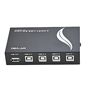 OLLGEN 4 Port USB 2.0 Sharing Manual Switch Box Hub 4 PCS Share Switcher 1 USB Device for Printer Scanner Camera Keyboard (4 Port)