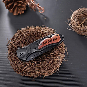 Fodiyaer Engraved Pocket Knife-Personalized Knife for Father-Best Dad Ever-Perfect for Christmas, Fathers Day, Birthday