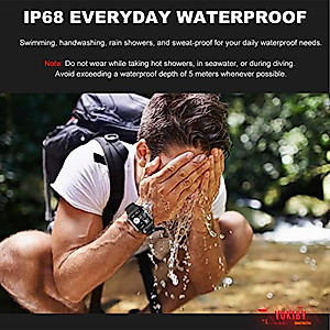 YOKIBY Military Smart Watch for Men 1.91" HD Tactical Sports Rugged Smartwatch(Answer/Make Call) IP68 Swimming Fitness Tracker Watch with Heart Rate Blood Pressure Sleep Monitor for iOS Android Phone