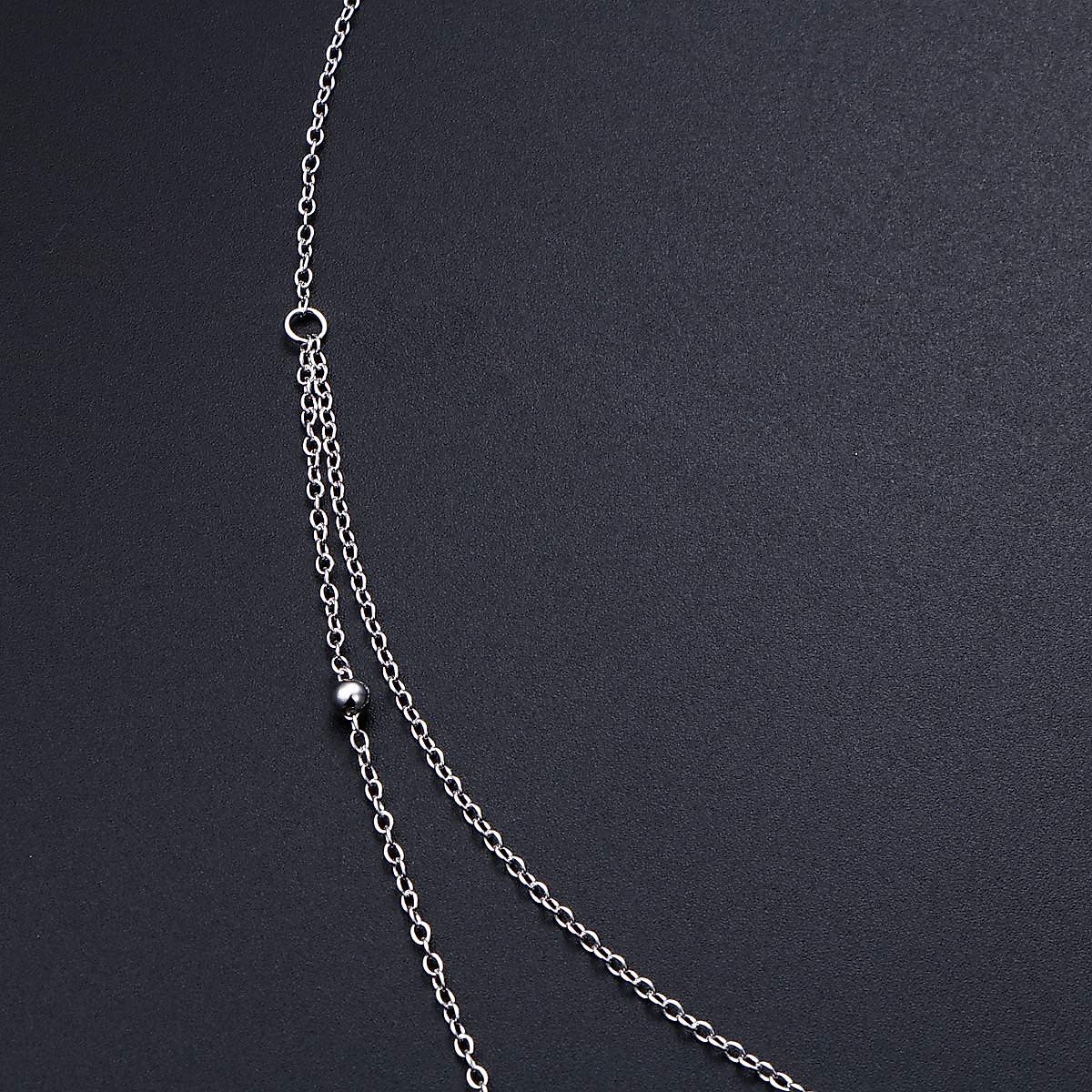 DAOCHONG S925 Sterling Silver Double Chain Bead Star Layered Necklace for Women Christmas Graduation Gift Y2K Jewelry (Layered Star)