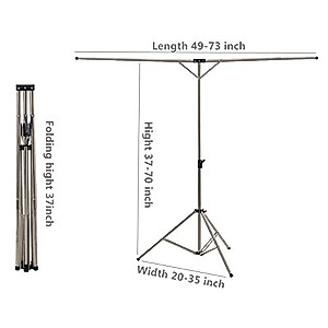 exilot Foldable Portable Space Saving Clothes Drying Rack, Heavy Duty Stainless Steel Laundry Drying Racks, Adjustable High Capacity Garment Rack, with Windproof Hooks.
