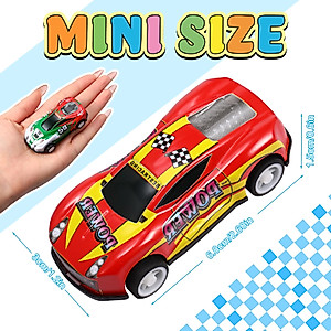 Vinsot 60pcs Pull Back Toy Cars, Mini Die Cast Race Cars Vehicles Bulk, Party Favors Car Toys, Treasure Box Toys Goodie Bag Stuffers, Christmas Birthday Party Gift for Kids Girls Boys(Style A)