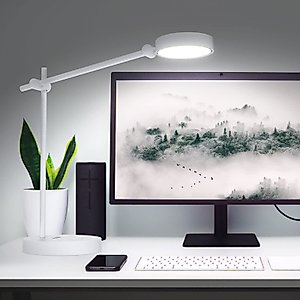 SANSI LED Desk Lamps for Office, Eye-caring No Blue Light Touch Control Desk Lamp with 6 Brightness Levels, 4 Modes with Memory Function, 10W 950 Lumens Modern Table Lamp for Home Reading, White