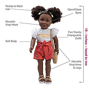ADORA Amazon Exclusive Amazing Girls Collection, 18” Realistic Doll with Changeable Outfit and Movable Soft Body, Birthday Gift for Kids and Toddlers Ages 6+ - Jada Fab Foodie