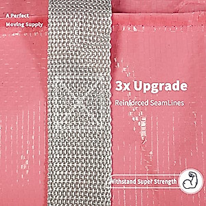 Heavy Duty Extra Large Moving Bags with Extra Long Handles -Includes Backpack Straps - Easy Storage For Space Saving (Set of 8) (Mixed Colors 2 of Each)