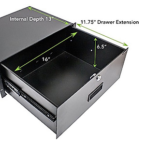 NavePoint Server Cabinet Case 19 Inch Rack Mount DJ Locking Lockable Deep Drawer with Key 4U