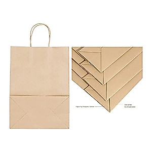 Loe Ts. Medium Size Brown paper bags with handles Plain Kraft gift Bag bulk 8x4.25x10 50Pcs Natural Craft treat bag Party Favor Bags Recyclable retail bags takeout business paper bags Wedding Guests
