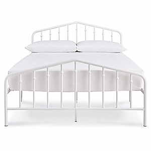 Signature Design by Ashley Casual Trentlore Metal Bed, Full, White