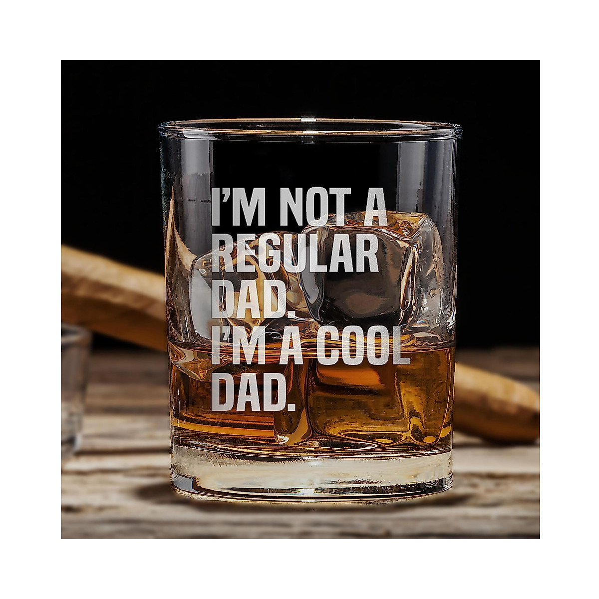 Promotion & Beyond I'M NOT A REGULAR DAD I'M A COOL DAD Whiskey Glass - Funny Gift for Dad Uncle Grandpa From Daughter Son Wife - Father's Day