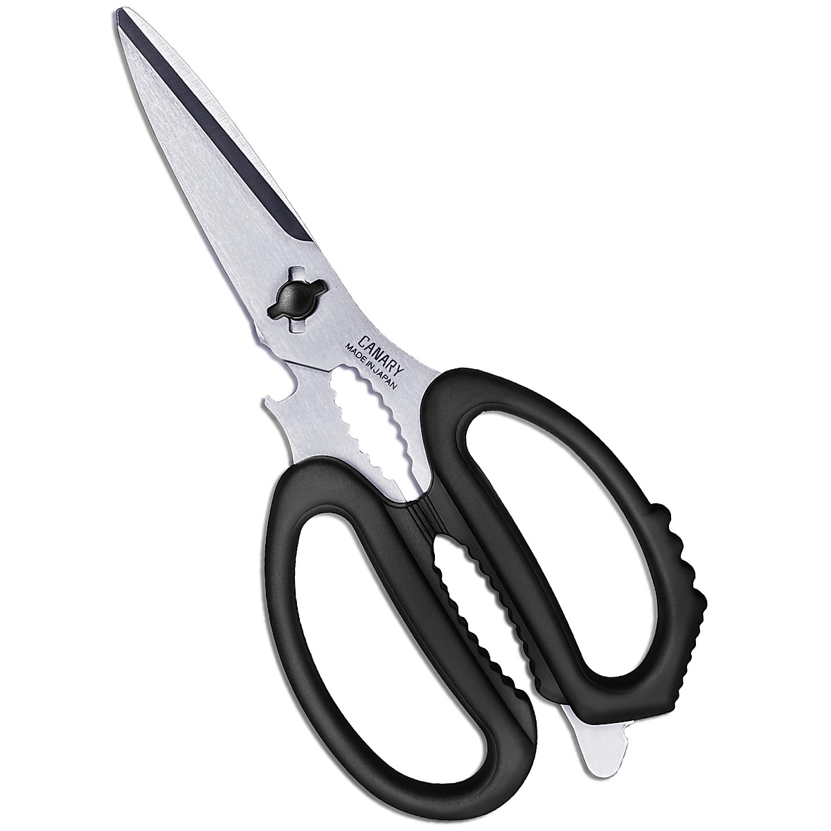 CANARY Japanese Kitchen Shears Heavy Duty, Made in JAPAN, Dishwasher Safe Come Apart Blade, Multipurpose Kitchen Scissors, Sharp Serrated Japanese Stainless Steel, Black