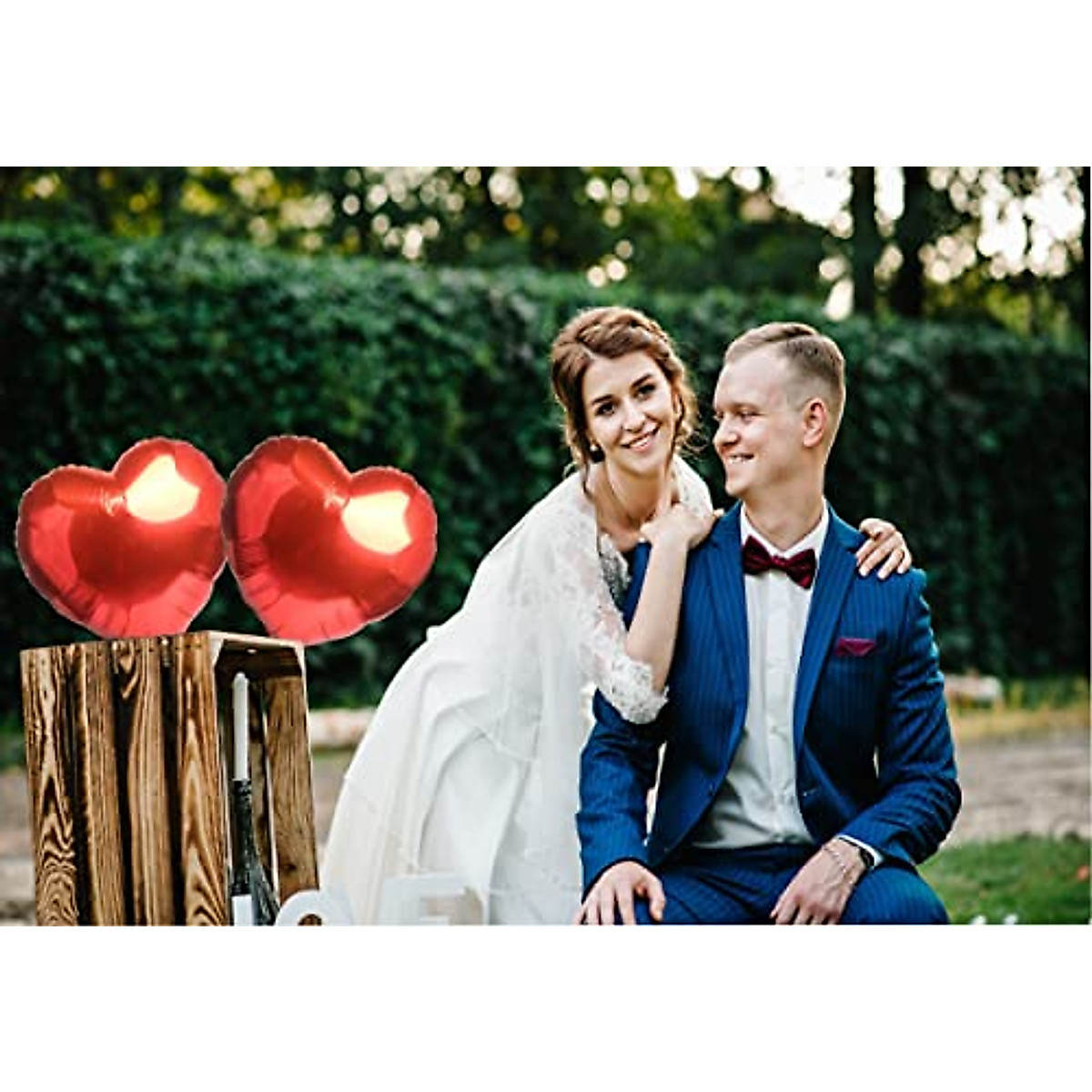 32Inch Red Heart Shape Foil Balloons.Wedding Anniversary Bridal Shower Marriage Engagement Party Supplies 2Pcs