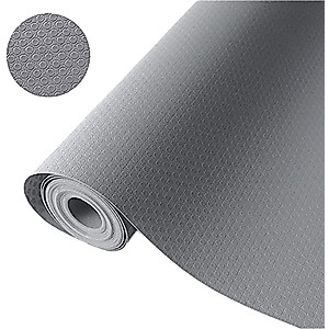 Bloss Plastic Shelf and Drawer Liner Non Adhesive Cupboard Liner Waterproof Shelf Liners for Cabinets, Storage, Desks, Bathroom, Kitchen - Grey 17.7"×59"