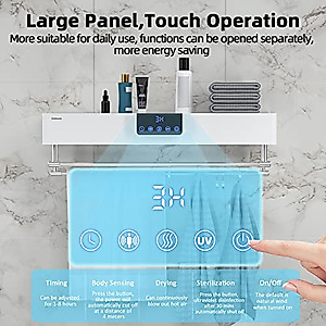 Towel Warmers for Bathroom,Zomhusea Intelligent Towel Dryer 500W Wall Mounted Drying Racks Home Hanging Racks Electric Heated Towel Racks for Pool,Laundry Room,Cloakroom