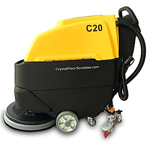 Battery Powered Floor Scrubber C20, 20.5" Brush, 31" Squeegee Width, 16 Gallon Recovery Tank, with Brush, red pad, pad Holder, 1 Set of Rubber