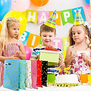 ZGORENDZ 48 Pcs Party Favor Bags Cute Star Goodie Bags for Kids Birthday, Plastic Party Gift Bag Bulk for Baby shower, Wedding, Thanksgiving, Christmas, New Years