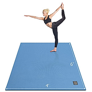 Gxmmat Large Yoga Mat 72"x 48"(6'x4') x 7mm for Pilates Stretching Home Gym Workout, Extra Thick Non Slip Anti-Tear Exercise Mat, Use Without Shoes