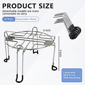 Water Filter Stand 6" Tall by 9" Wide Compatible with Berkey Big, Royal and Travel System, Countertop Stainless Steel Stand for Most Medium Gravity Fed Water Coolers