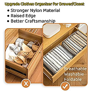KIKILIE 4 PC Wardrobe Clothes Organizer,Drawer Organizers for Clothing,Closet Organizers,Foldable Drawer Dividers for pcs Clothes/Thin Jeans Grids