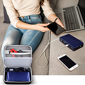 Case for Halo Bolt 58830/57720 mWh Portable Phone Laptop Charger Car Jump Starter, Power Bank Storage Holder with Mesh Pocket for AC Outlet, Car Charger and Accessories - Grey Inside