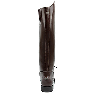 Hispar Women Ladies GRANDUER Pull On Leather English Field Boots Horse Back Riding Equestrian - Brown 7 WIDE CALF