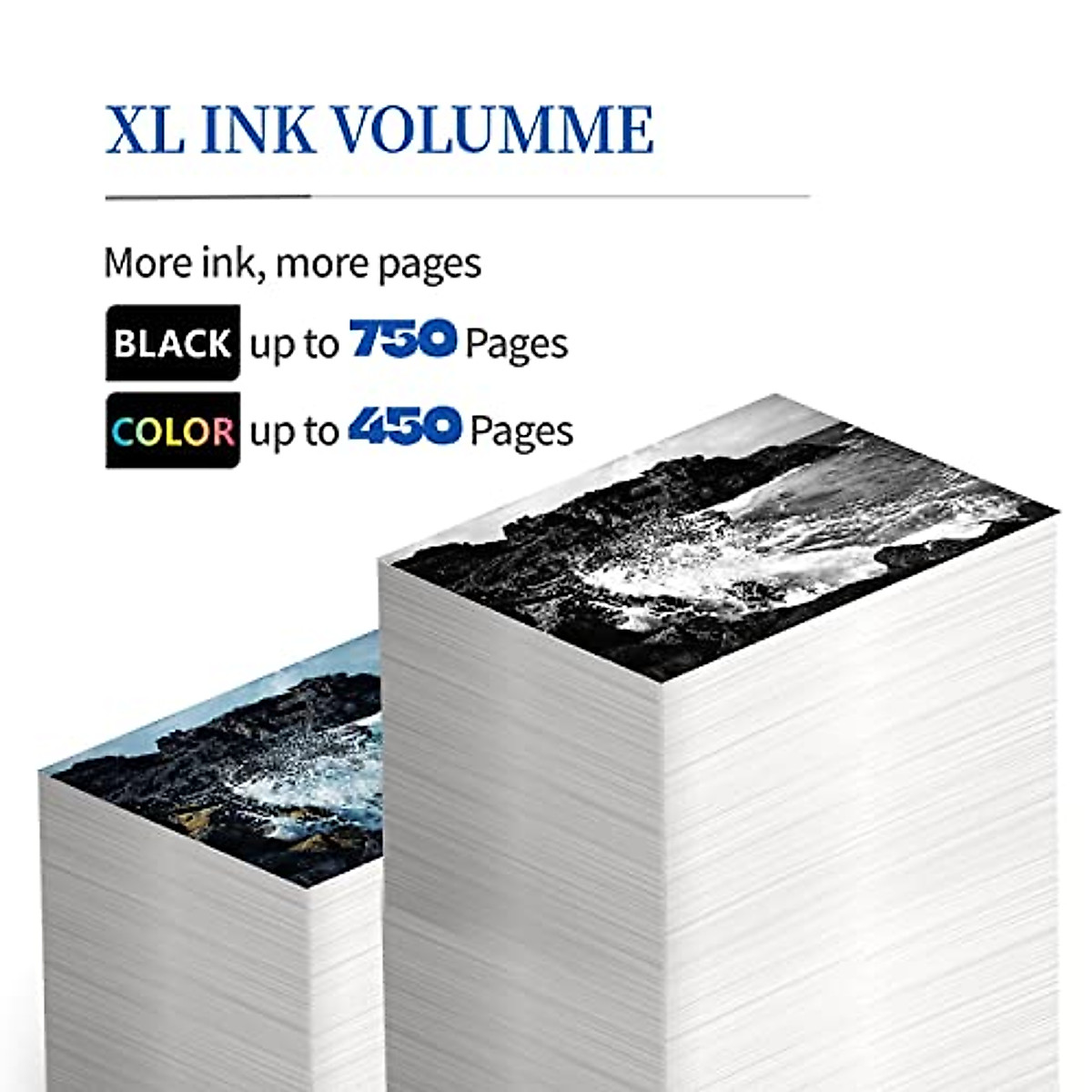 61XL XXL Ink Combo Pack Compatible with HP 61 Ink Cartridges for HP Envy 4500 4502 5530 5534 Deskjet 3050A 1000 1010 1512 3054 Officejet 1051 4630 4635 Printer (1 Black 1 Tri-Color)