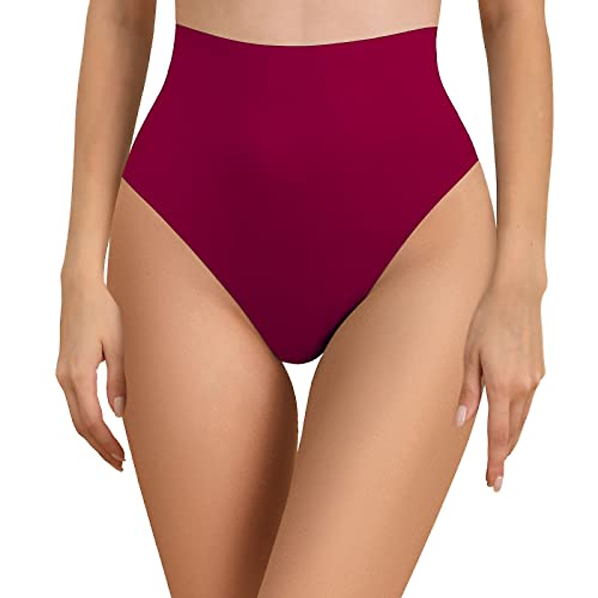 FallSweet Ultra High Waisted Thong No Show Underwear for Women High Rise Panty Pack(mix1,L)