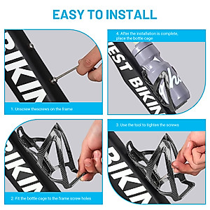 LABBYWAY Carbon Fibre Bike Water Bottle Cage, Durable Ultralight Water Drink Holder Rack, Lightweight PC Water Bottle Holder for Bicycle, Cycling Bottle Holder Cages for MTB, Road Bike, Mountain Bikes