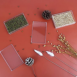 dedoot Clear Acrylic Box with Lids, 4 Pack 4.3x2.7x1 Inch Clear Acrylic Plastic Square Cube Storage Candy Box Containers for Wedding, Party, Treats, Coin, Jewelry Accessories