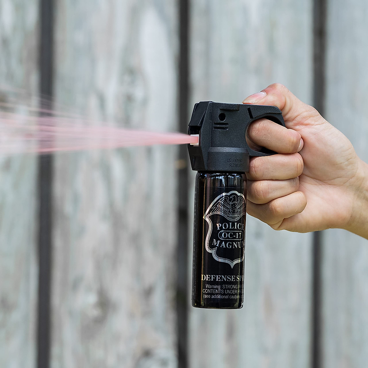 Police Magnum Large Pepper Spray Fogger Self Defense - Tactical Maximum Strength Security & Protection - Black Portable Non-Lethal Canister - Made in The USA - 1 Pack 3oz FM