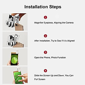 60X Mini Mobile Phone Microscope with UV/LED Light, Clip Loupe Microscope Magnifier for Currency Detecting, Jewelry Rocks Coins Evaluating and Repairing, for Most Cellphones