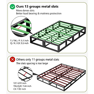 Queen Box Spring, 10 inch Box Spring for Queen Bed, Heavy Duty Metal Bed Frame with Fabric Cover, 3000lbs Max Weight Capacity Bed Base Mattress Foundation, Easy Assembly, Noise Free, Black