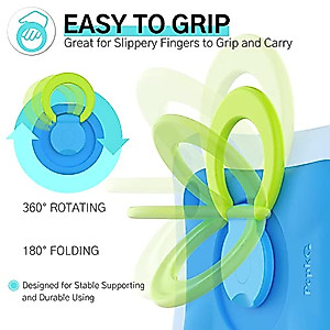 PEPKOO Kids Case for Fire HD 8/HD 8 Plus Tablet, 10th Generation 2020 Release, Light Weight Flexible Shockproof Cover with Foldable Handle Kickstand for Amazon Kindle Fire HD 8/8 Plus 10th Gen, Blue